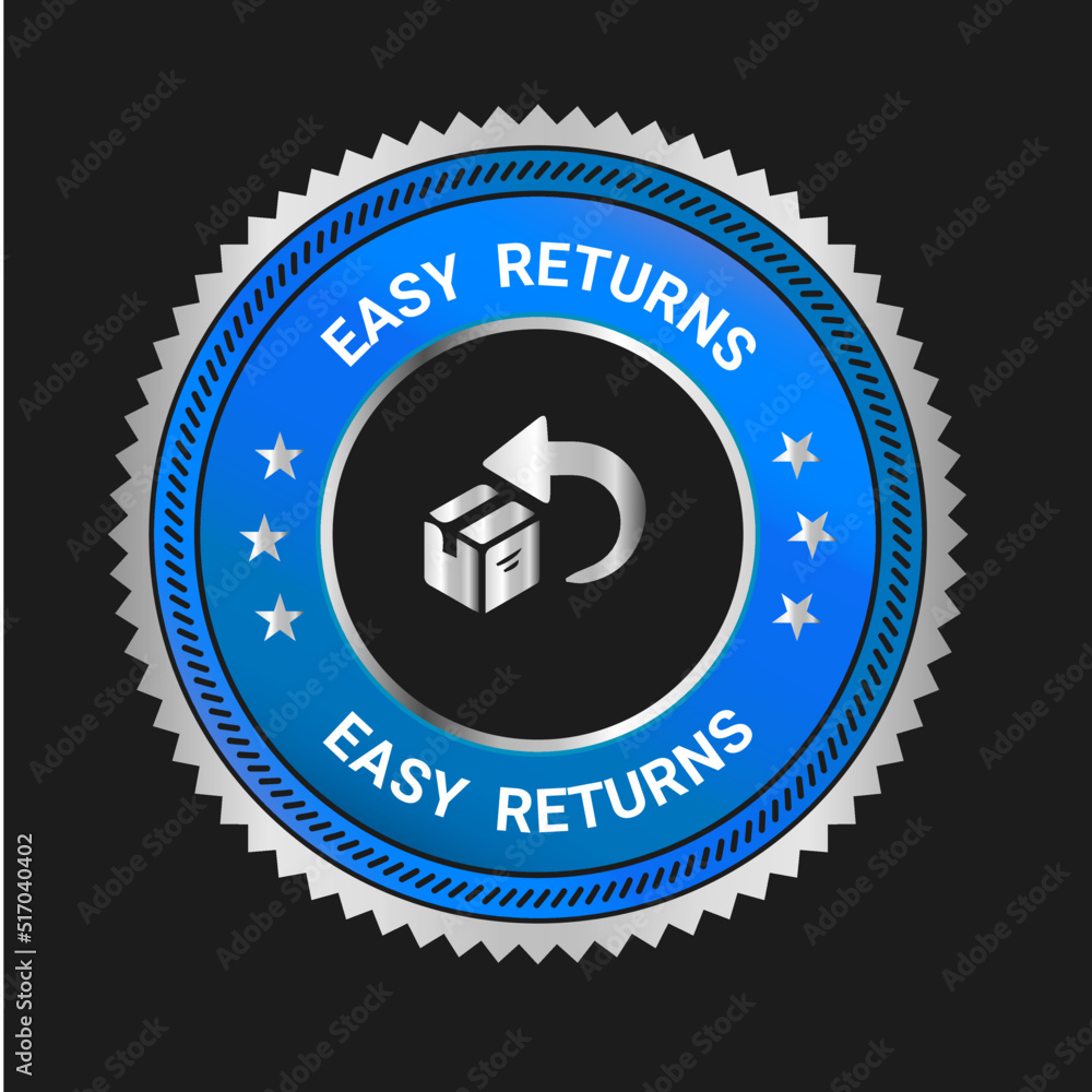 Easy Returns vector logo. trust badges. easy returns icons, Stock ...