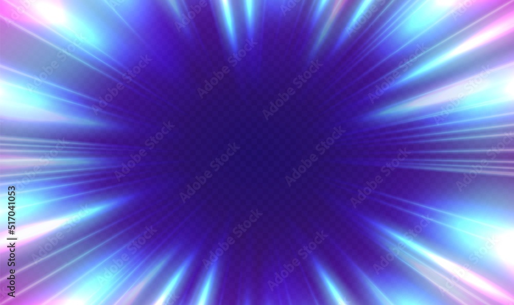 Light in motion effect, neon color trails, cosmic hyperspace jump ...