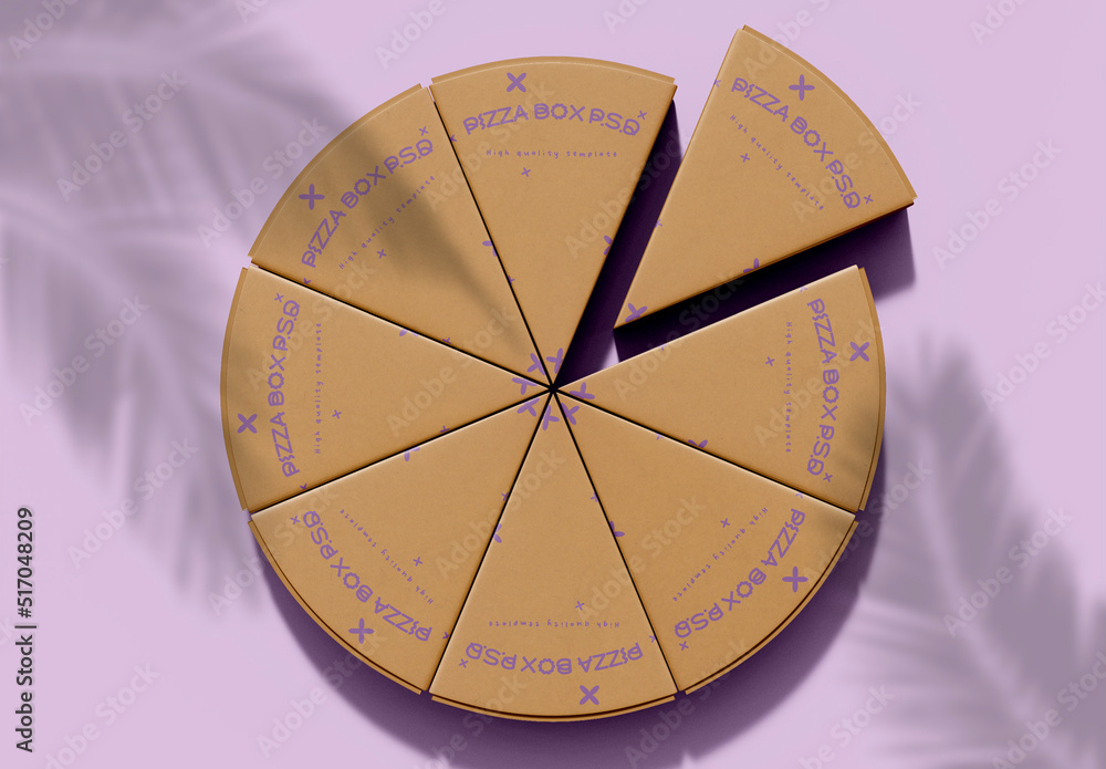 3D Pizza Slice Boxes Mockup Stock Template | Adobe Stock