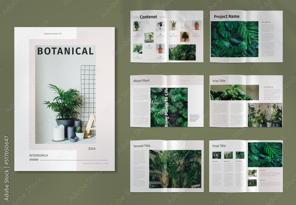 Botanic Magazine Layout Stock Template | Adobe Stock
