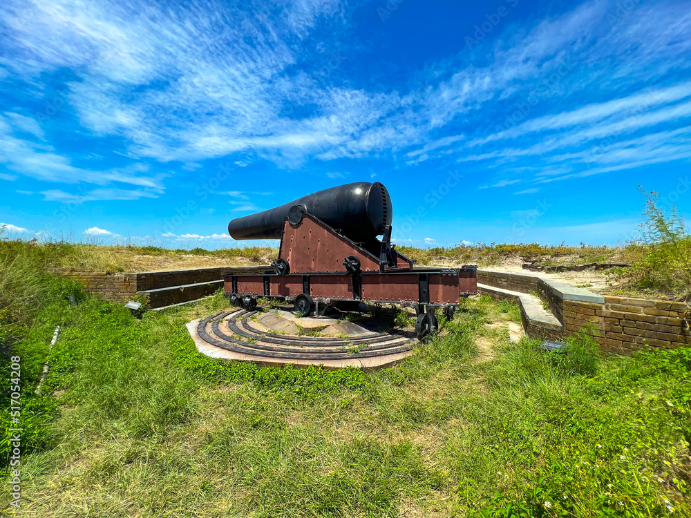 15-inch Rodman Cannon at Fort Massachusetts on Ship Island Stock Photo ...