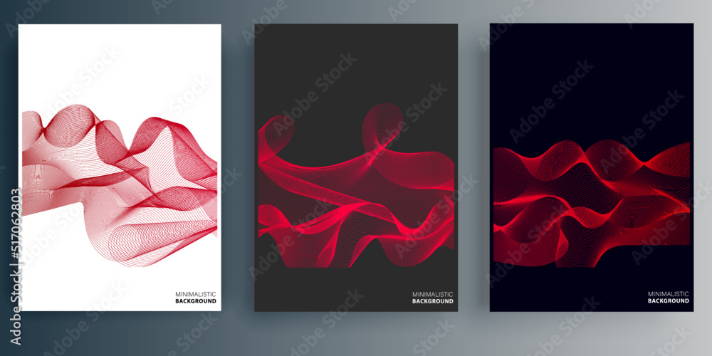 Bright poster with dynamic waves. Minimal design for flyer, poster ...