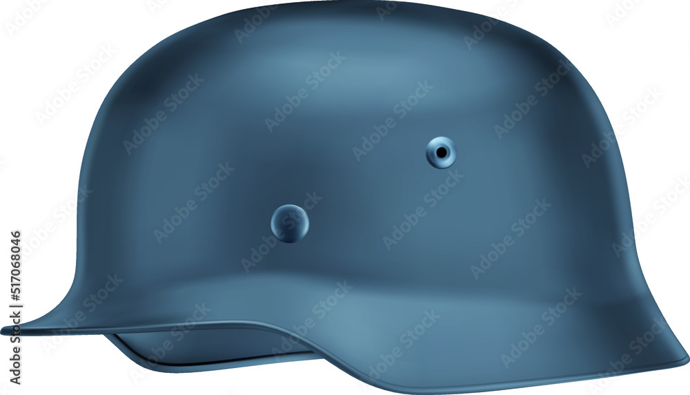 Military German helmet of WW2. Metallic army symbol of defense. Vector ...