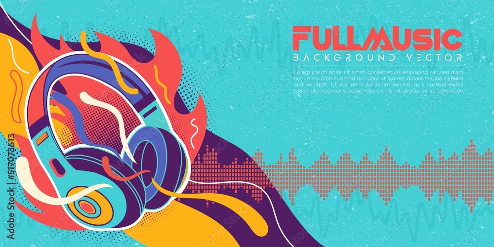 Colorful music podcast background illustration with sound bar Stock ...