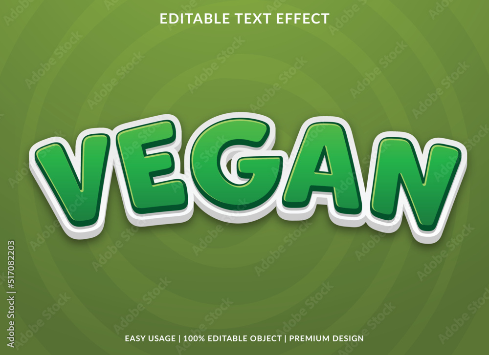 vegan text effect template with abstract style use for business brand ...