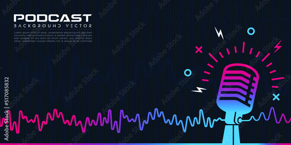 Colorful podcast background illustration Stock Vector | Adobe Stock