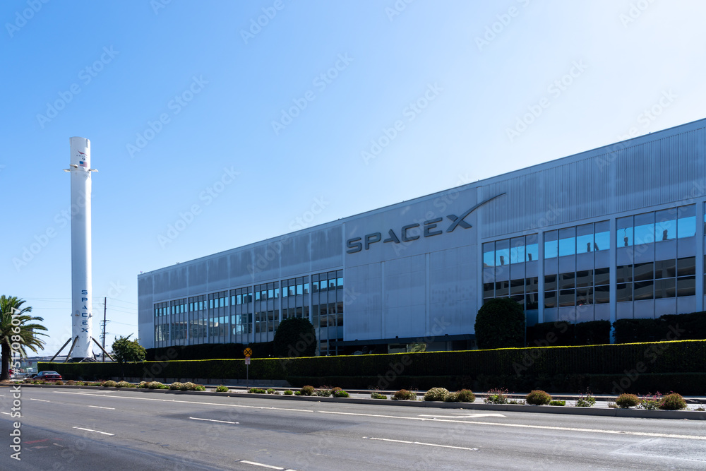Hawthorne, California, USA - July 5, 2022: SpaceX Headquarters in ...