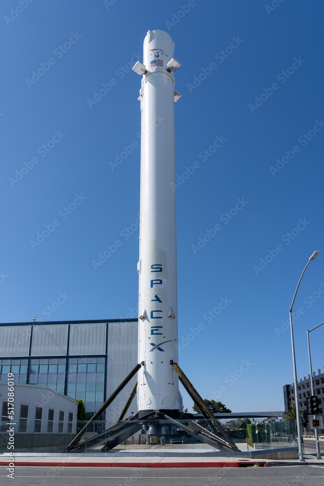 Hawthorne, California, USA - July 5, 2022: SpaceX historic first Falcon ... Hawthorne, California, USA - July 5, 2022: SpaceX historic first Falcon ...