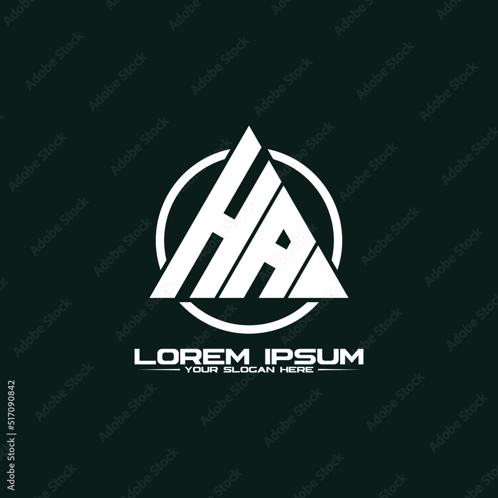 Letter HA triangle logo design vector Stock Vector | Adobe Stock