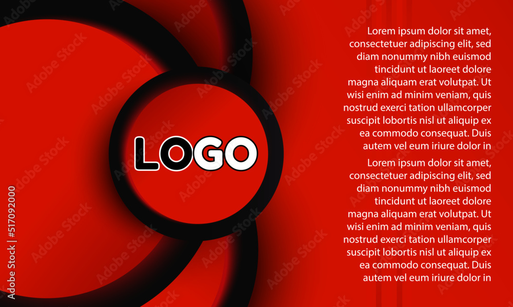 Minimalist Luxury Red and Black Landscape banner Background with free ...