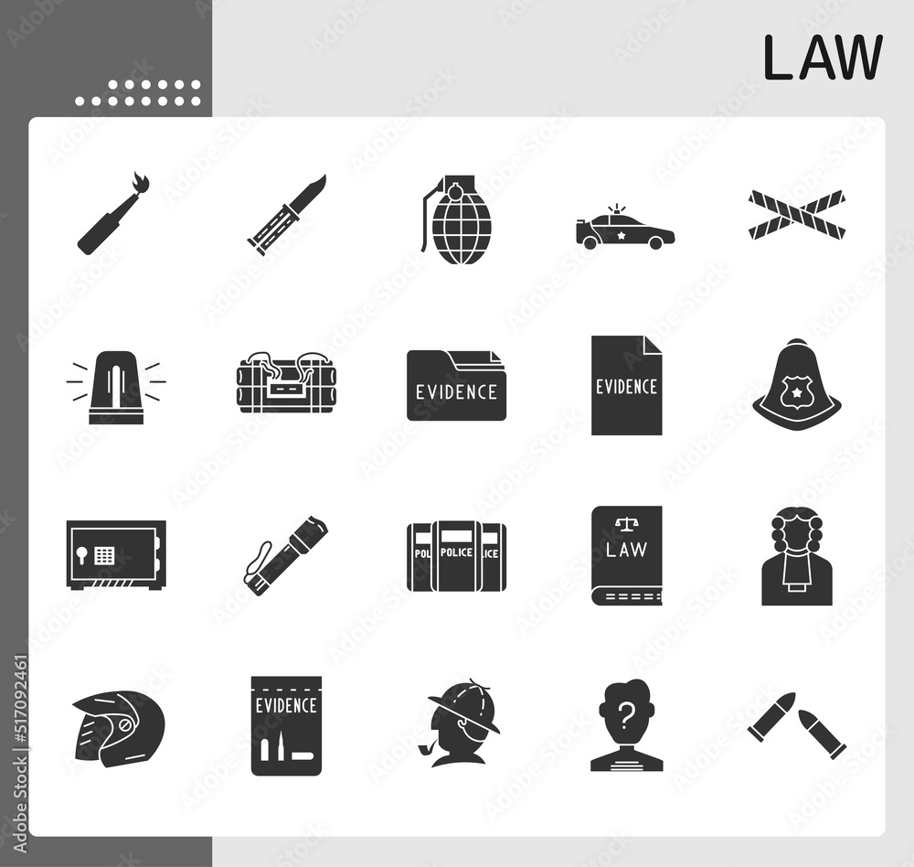 law 2 icon set, isolated glyph icon, perfect for web, graphic design ...