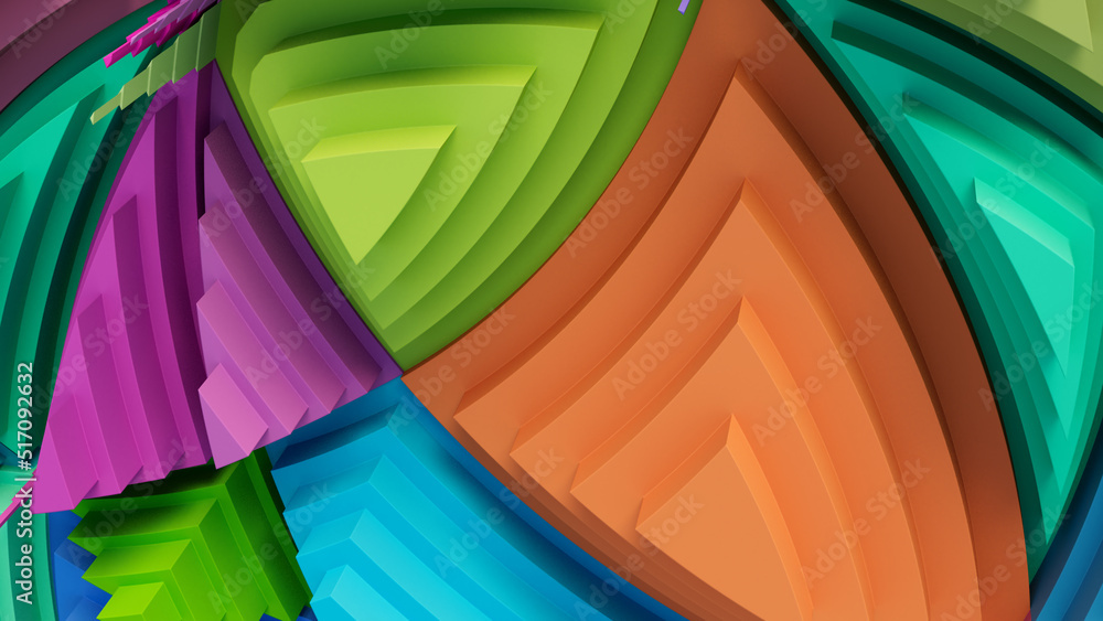 Multicolored Tech Background With A Geometric 3d Structure Bright