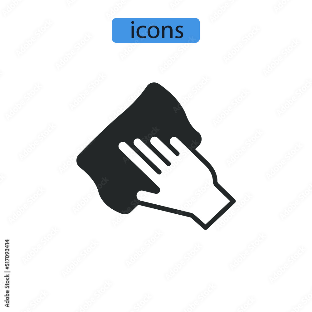 Cleaning icons symbol vector elements for infographic web Stock Vector ...