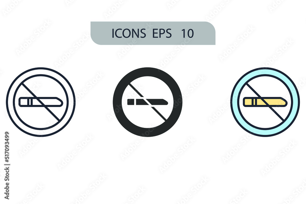 no smoking icons symbol vector elements for infographic web Stock ...
