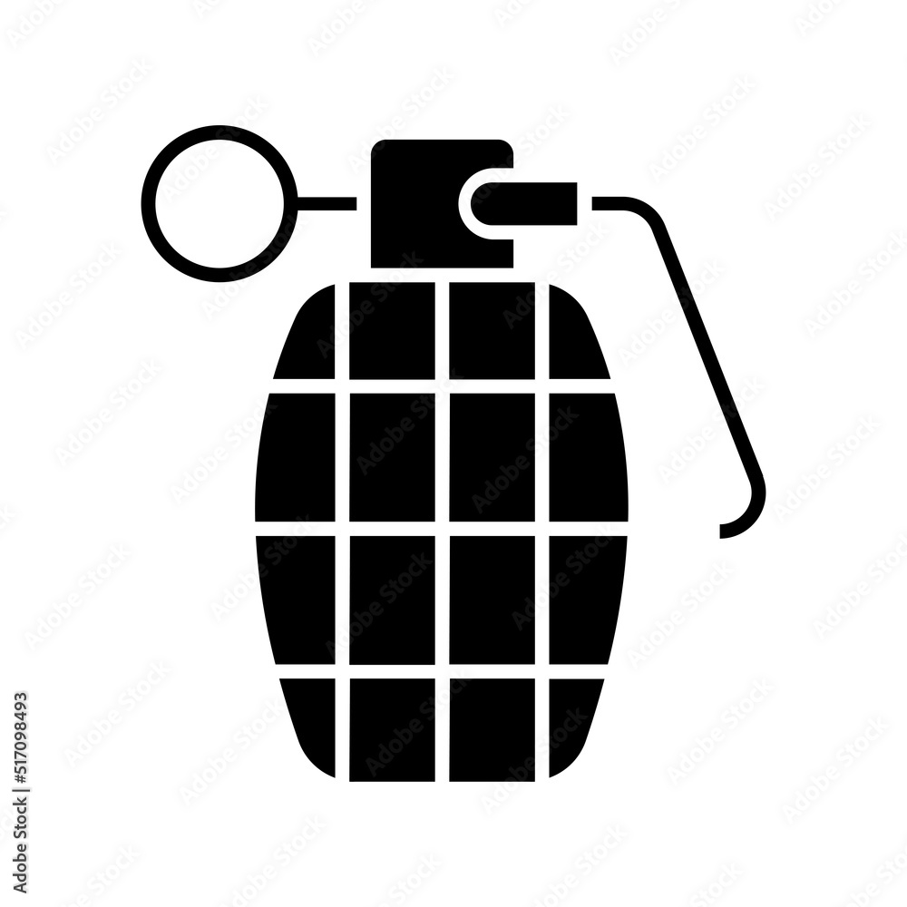 Grenade icon, full black. Vector illustration, suitable for content ...
