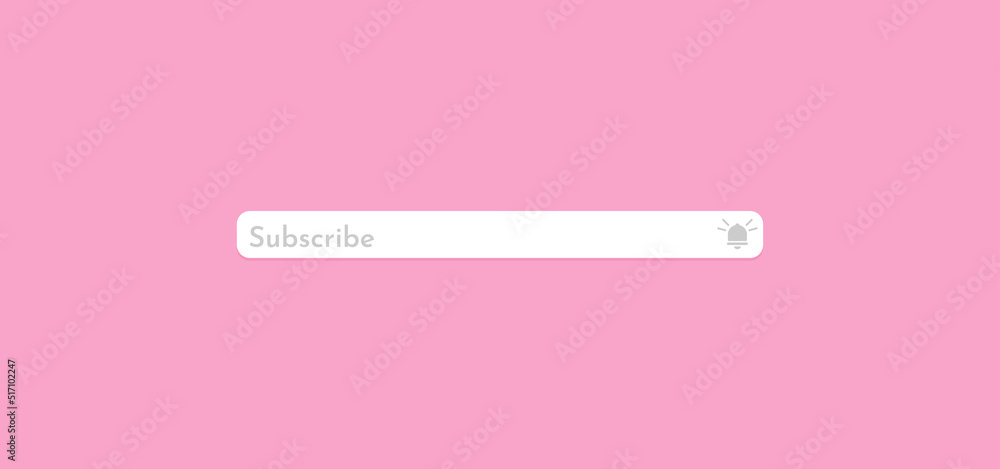 Clean pink background with subscribe text and icon. Minimalist concept ...