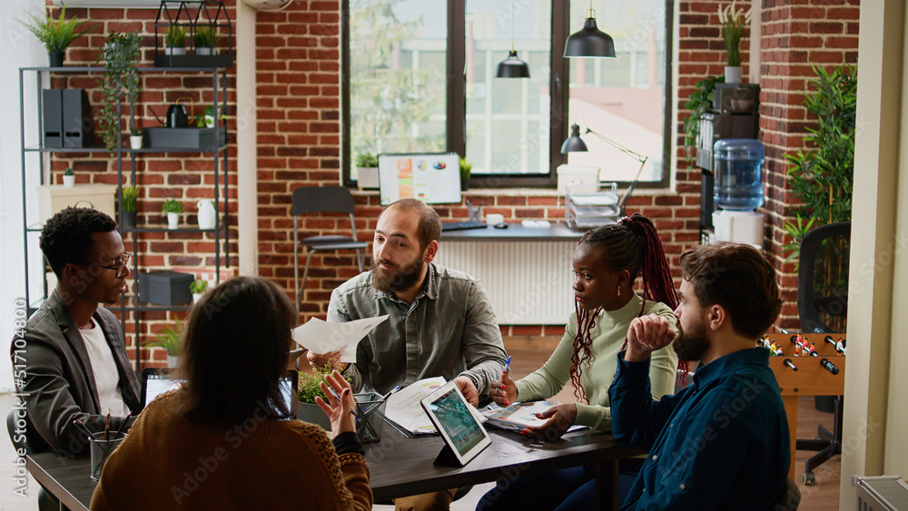 Furious aggressive manager throwing documents and leaving business ...
