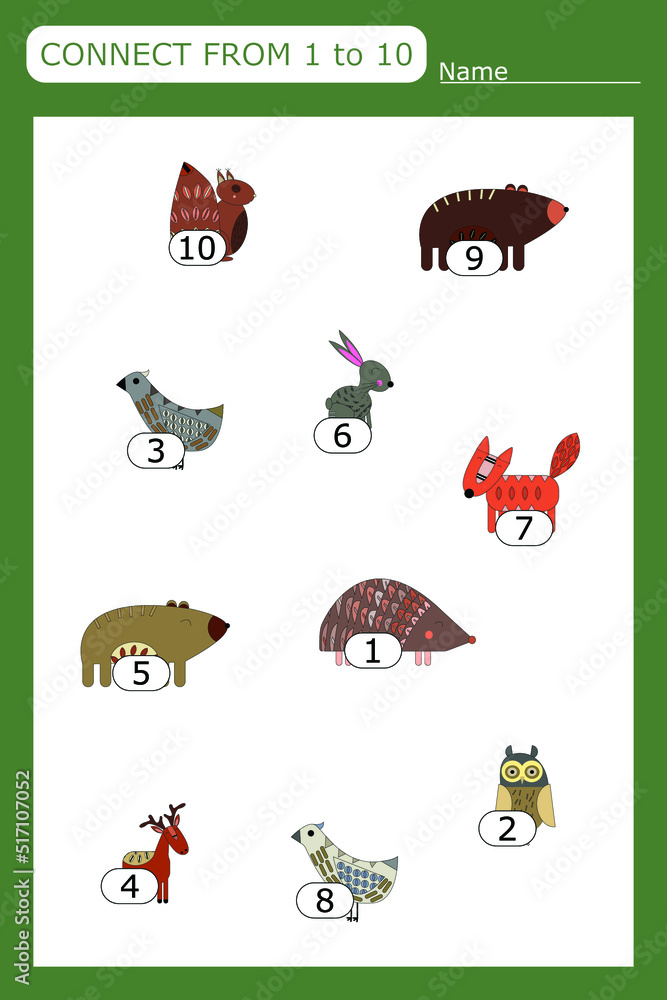 The task is to go through a maze of numbers from 1 to 10 with forest ...