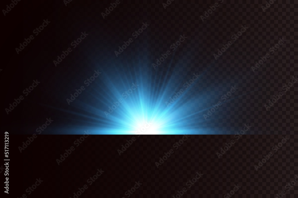 Glow effect. Blue glowing particles, stars. Vector illustration. Stock ...