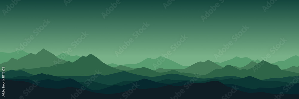 sunset landscape mountain scenery vector illustration for pattern ...