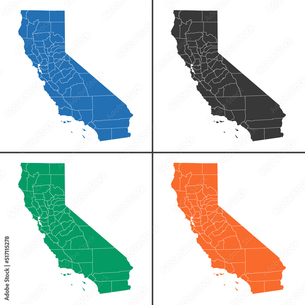 map of California Stock Vector | Adobe Stock
