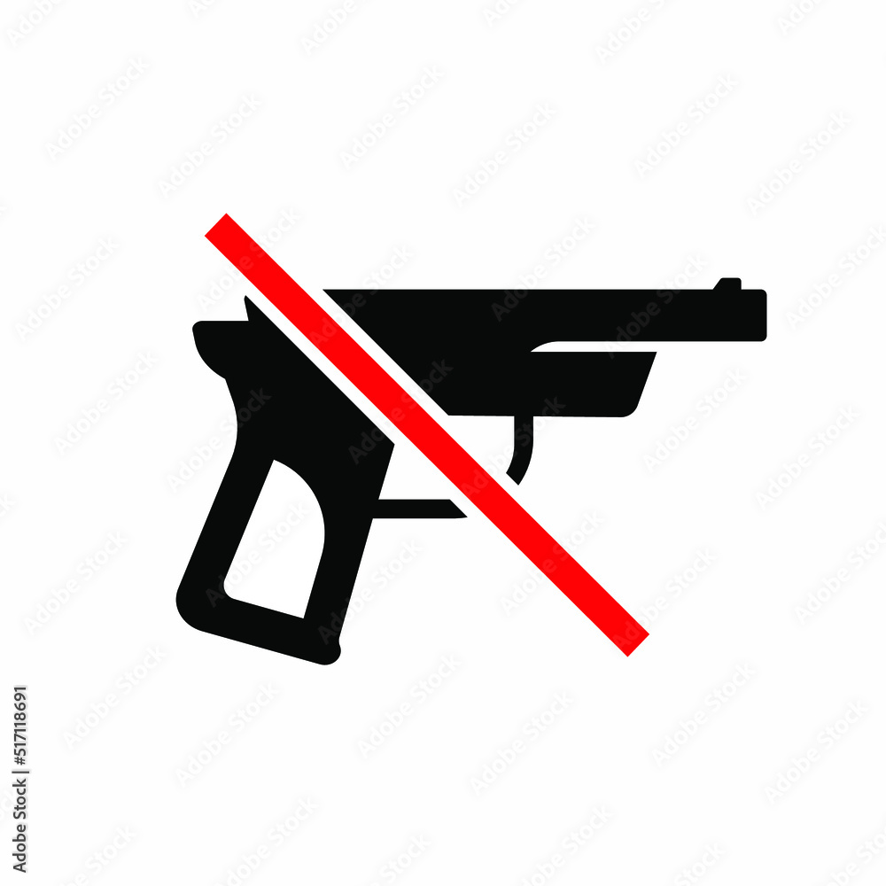 No Weapon Icon. Prohibition Symbol - Vector. Stock Vector | Adobe Stock
