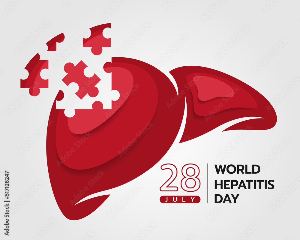world hepatitis day - The liver is a puzzle piece vector design Stock ...