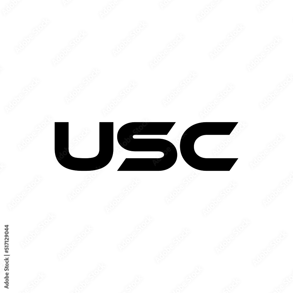 USC letter logo design with white background in illustrator, vector ...