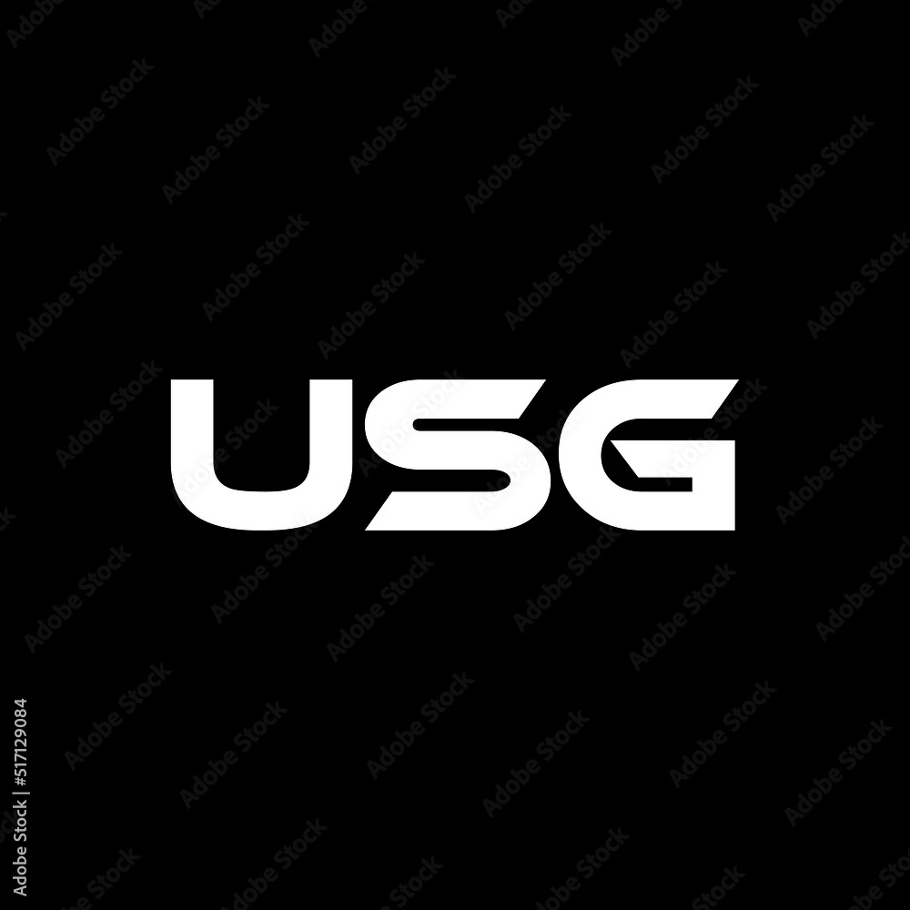 USG letter logo design with black background in illustrator, vector ...