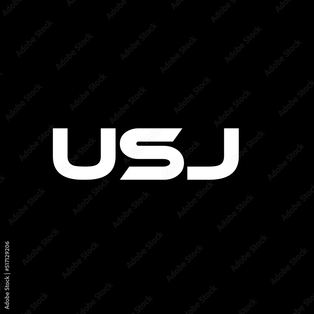USJ letter logo design with black background in illustrator, vector ...