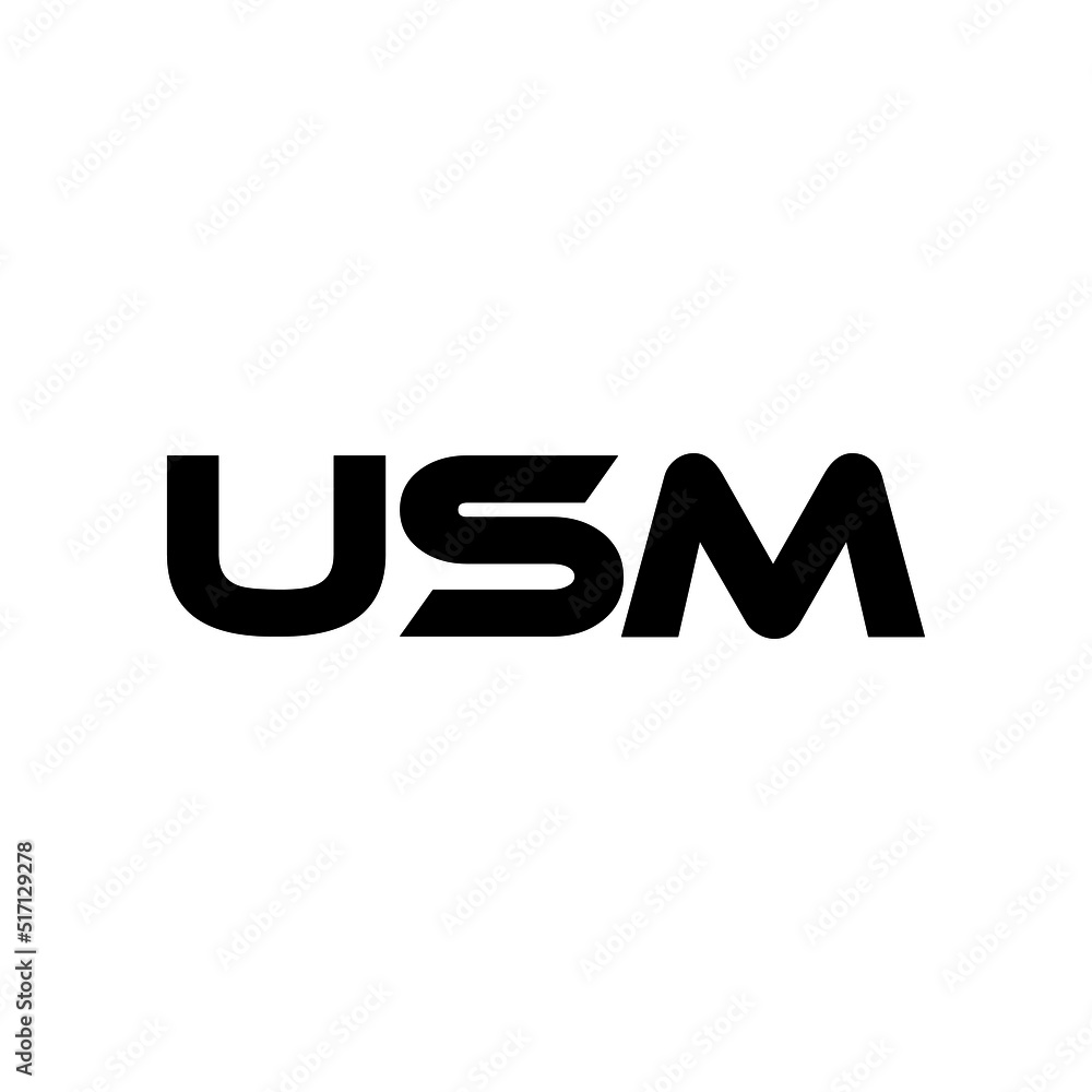 USM letter logo design with white background in illustrator, vector ...