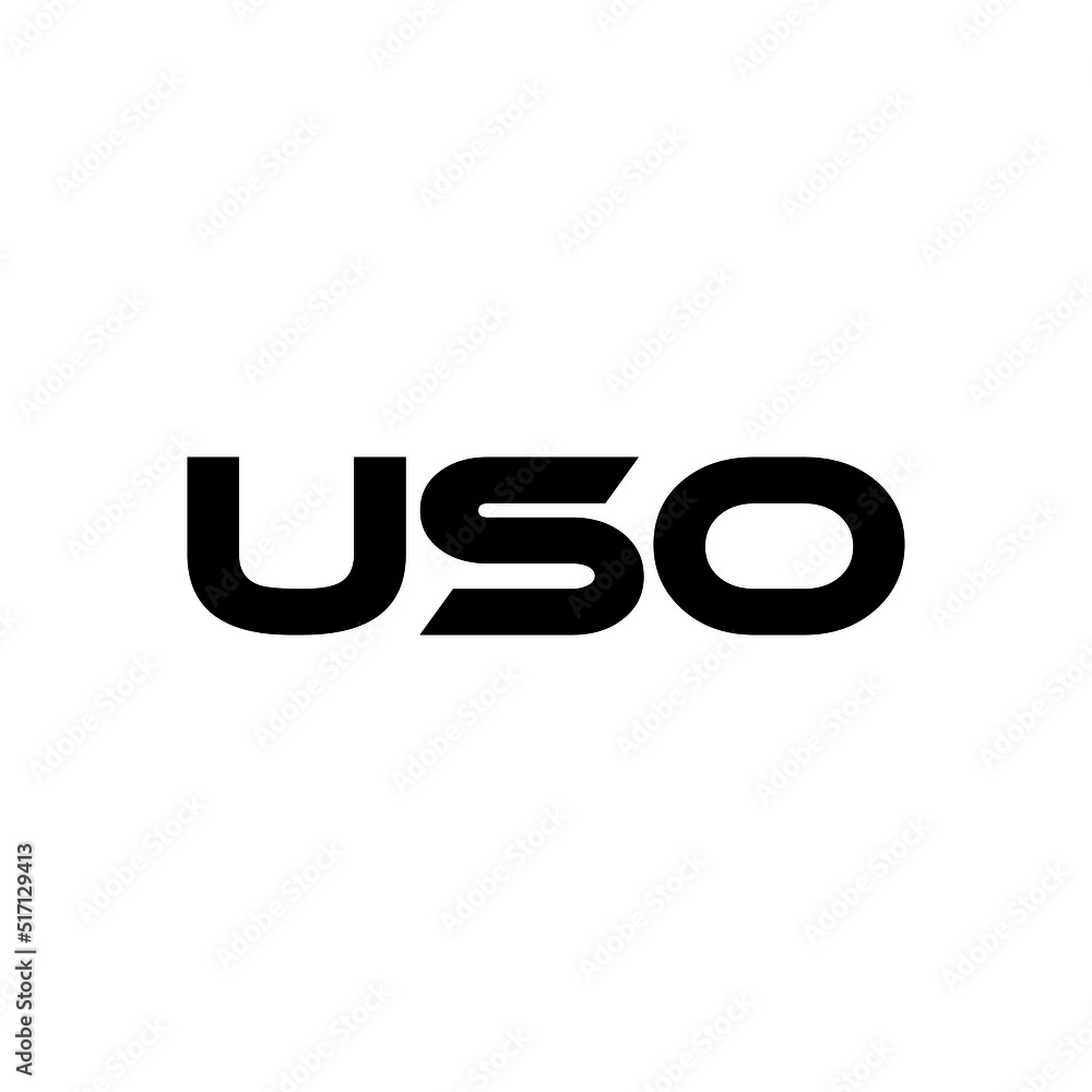 USO letter logo design with white background in illustrator, vector ...