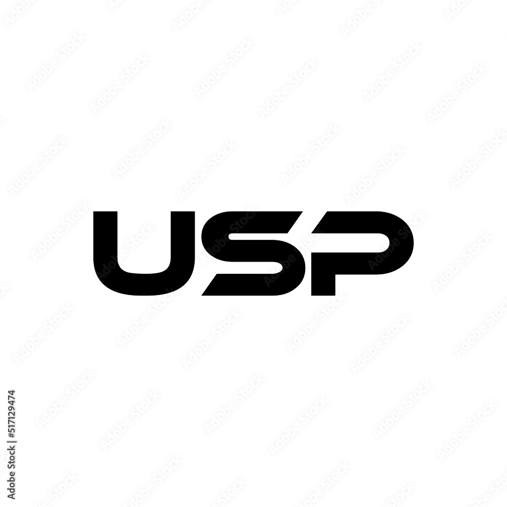 USP letter logo design with white background in illustrator, vector ...