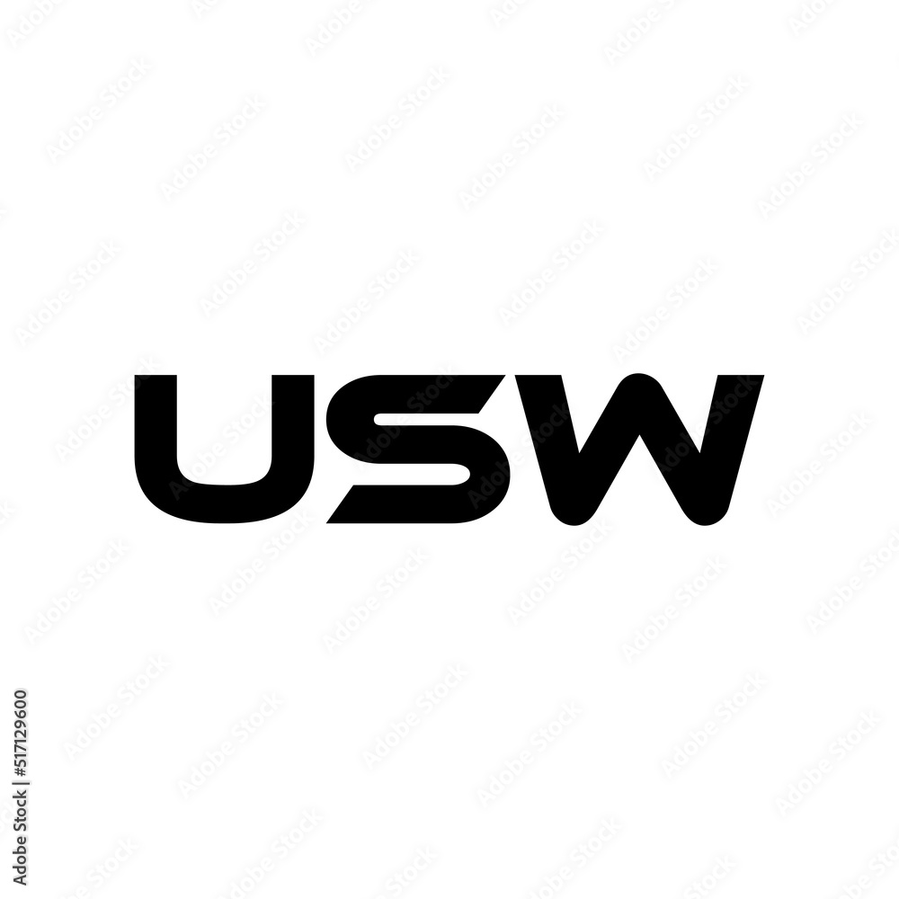 Vecteur Stock USW letter logo design with white background in ...