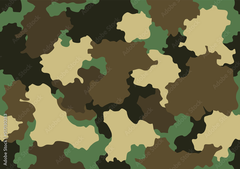 Camouflage texture seamless pattern. Abstract modern camo background ...