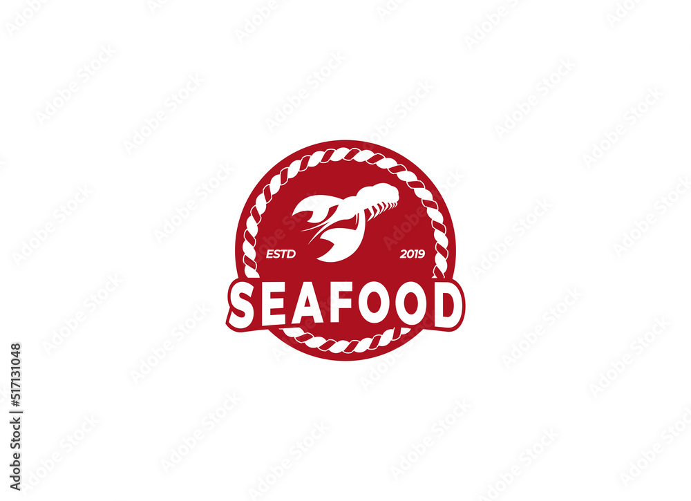 Seafood restaurant logo design template. Seafood restaurant label ...