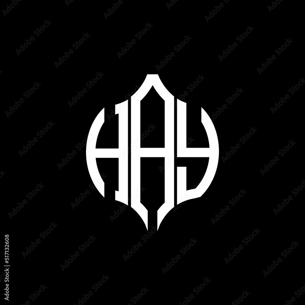 HAY letter logo. HAY best black background vector image. HAY Monogram ...