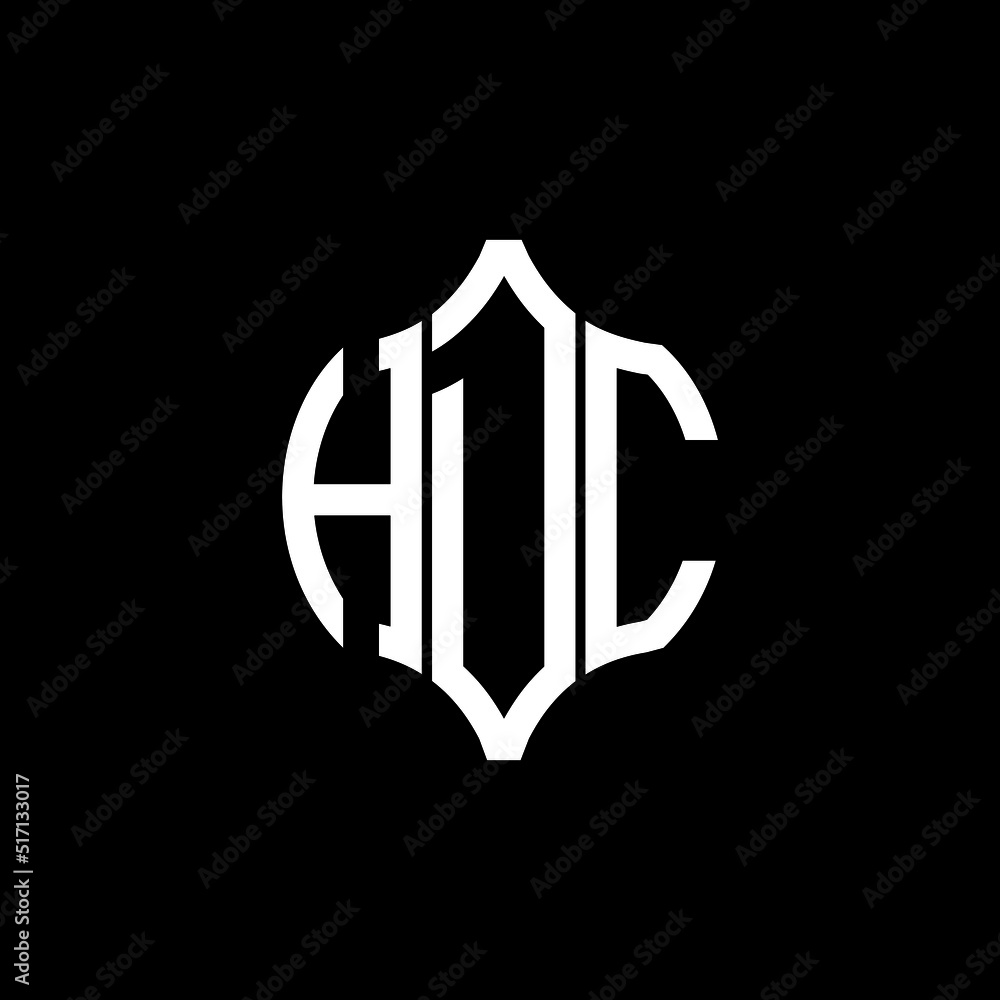 HDC letter logo. HDC best black background vector image. HDC Monogram ...