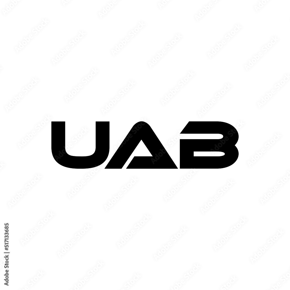 UAB letter logo design with white background in illustrator, vector ...