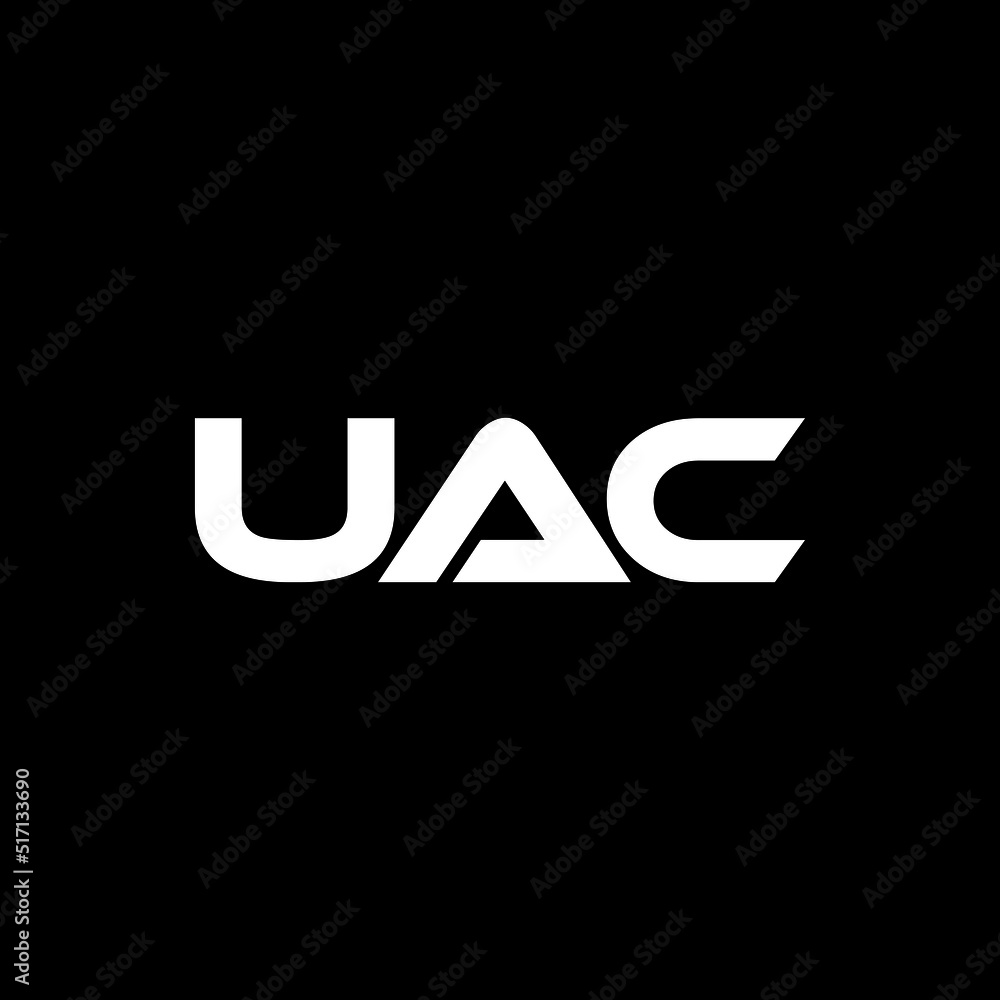 UAC letter logo design with black background in illustrator, vector ...