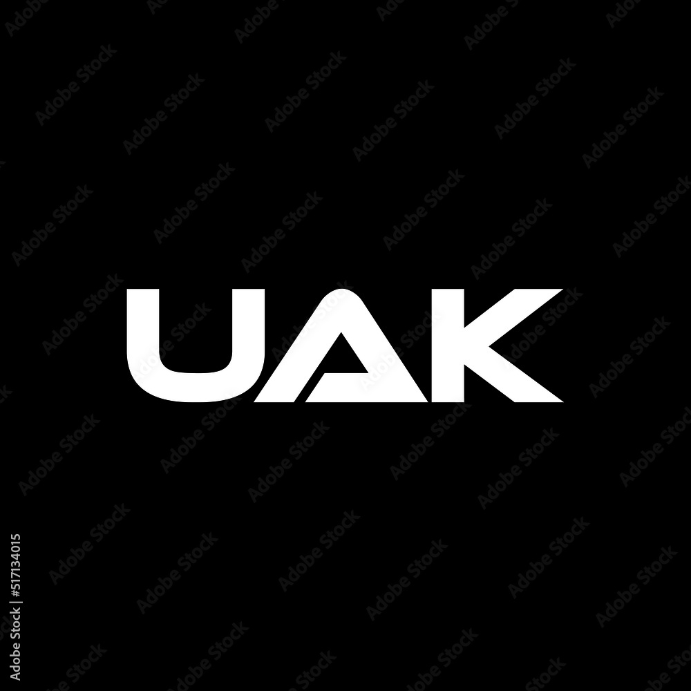 UAK letter logo design with black background in illustrator, vector ...
