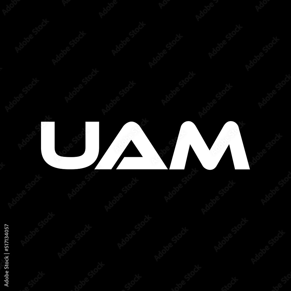 UAM letter logo design with black background in illustrator, vector ...