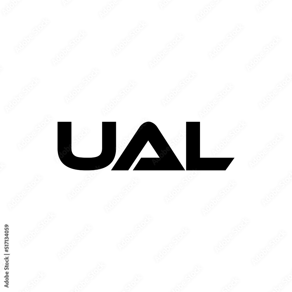 UAL letter logo design with white background in illustrator, vector ...