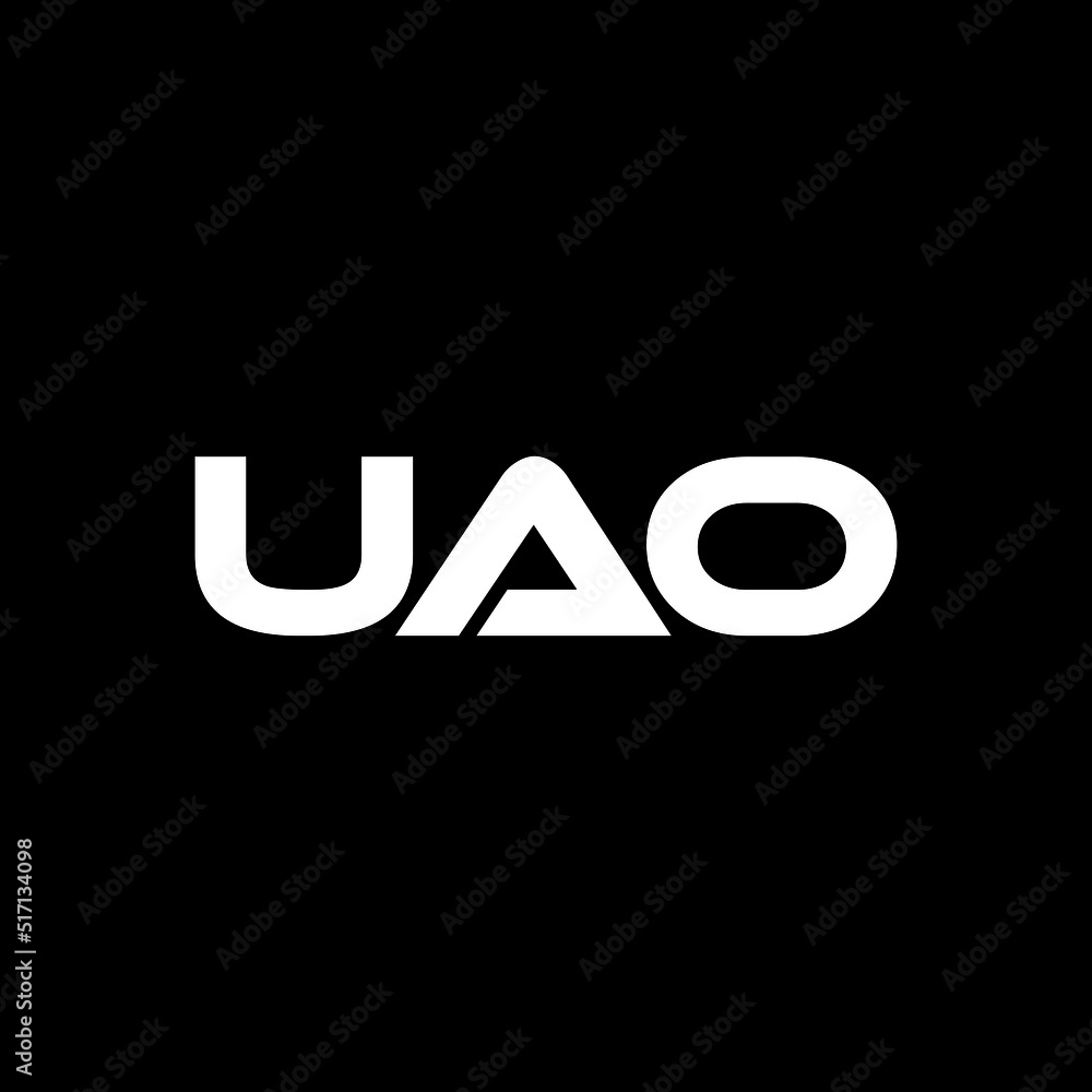 UAO letter logo design with black background in illustrator, vector ...