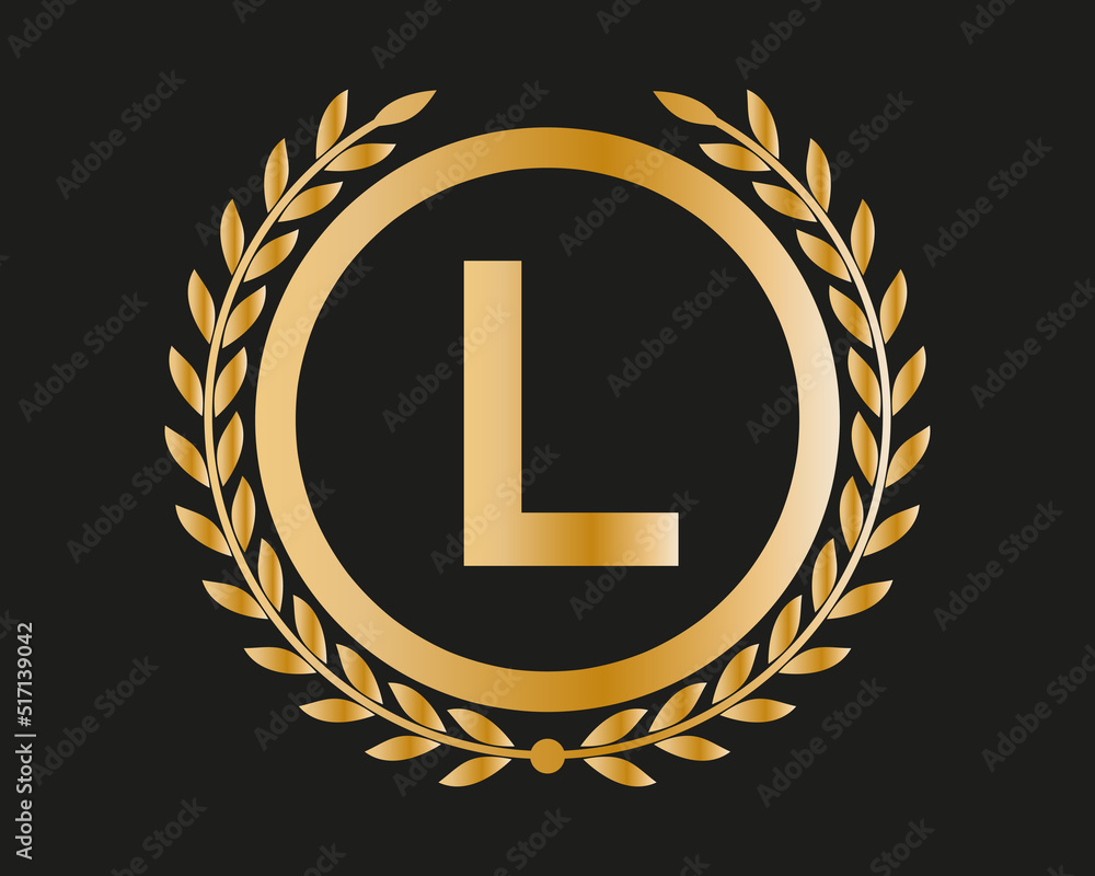 L Gold Letter Design Vector with Golden Luxury Colors and Monogram ...