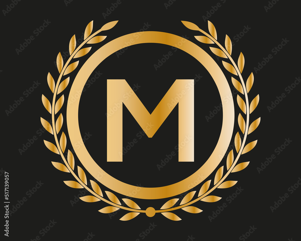 M Gold Letter Design Vector with Golden Luxury Colors and Monogram ...