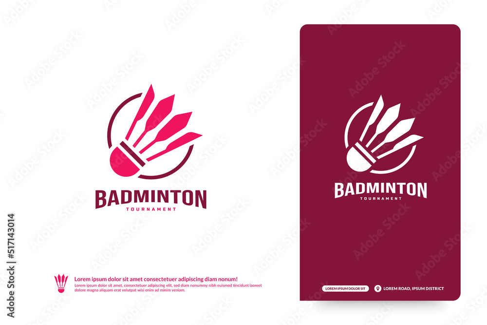 Badminton club logo template, Badminton tournaments logotype concept ...