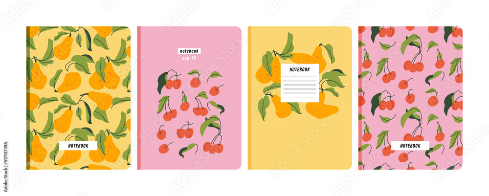 Vector illustartion templates cover pages for notebooks, planners ...