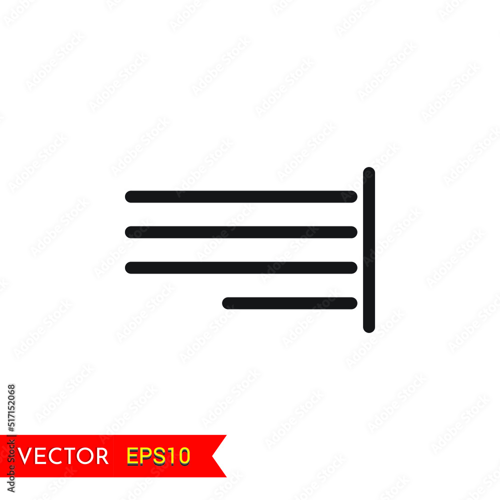 Justify Right Alignment transparent background icon animation Stock ...