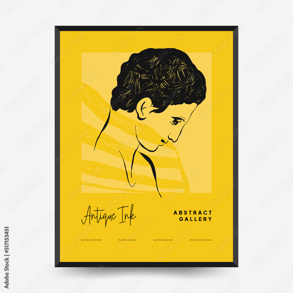 Antique statues vertical posters template. Modern card, wall art. Stock ...